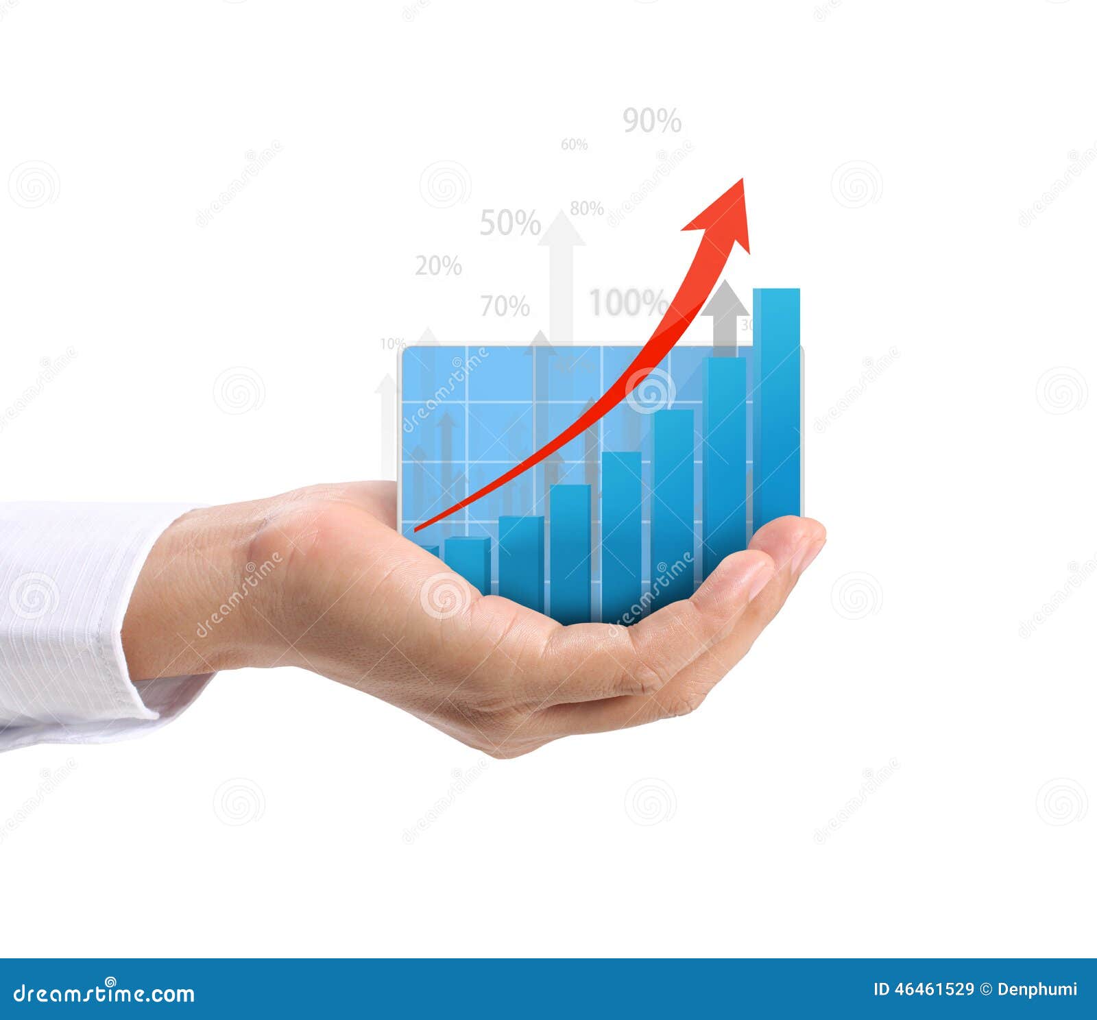 Graph in the hand stock image. Image of plan, growth - 46461529