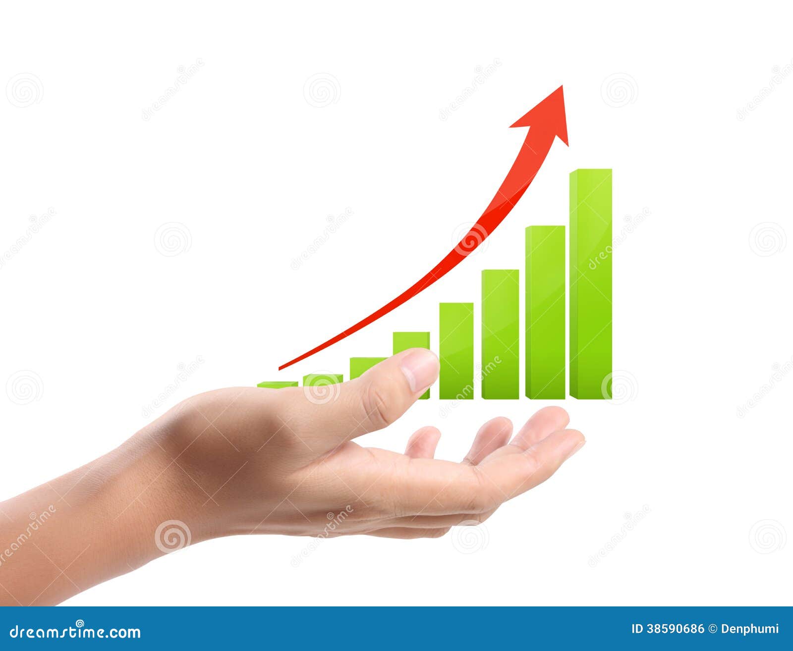 Graph on hand stock photo. Image of business, hold, market - 38590686