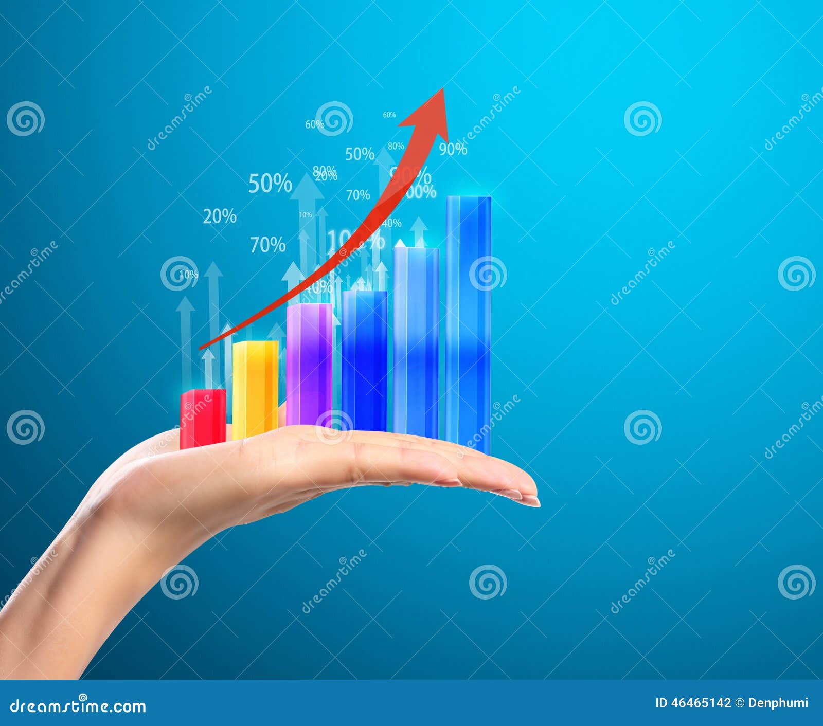 Graph in hand stock photo. Image of increase, business - 46465142