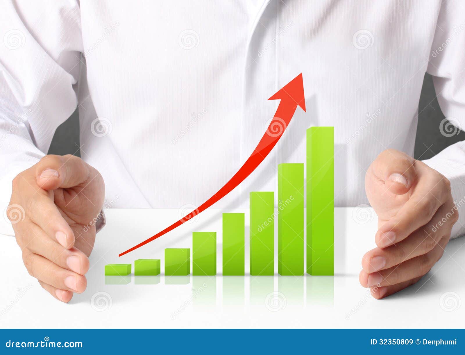 Graph in hand stock illustration. Illustration of hold - 32350809
