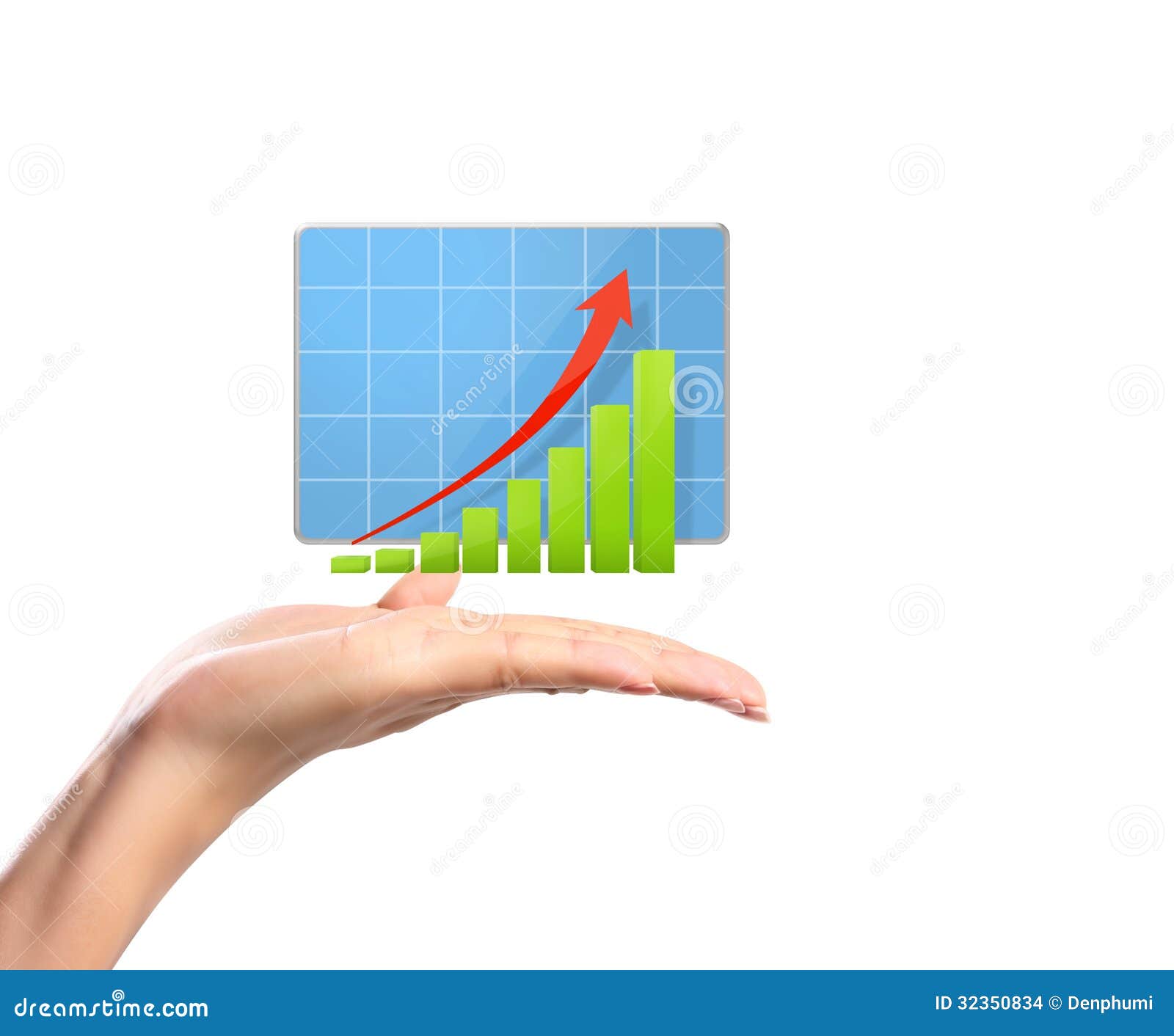 Graph in hand stock illustration. Illustration of gain - 32350834