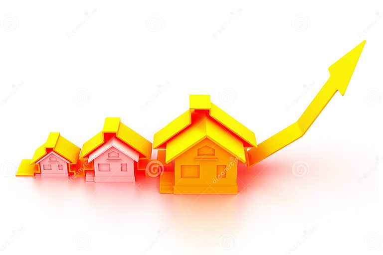 Graph of the Housing Market Stock Illustration - Illustration of ...