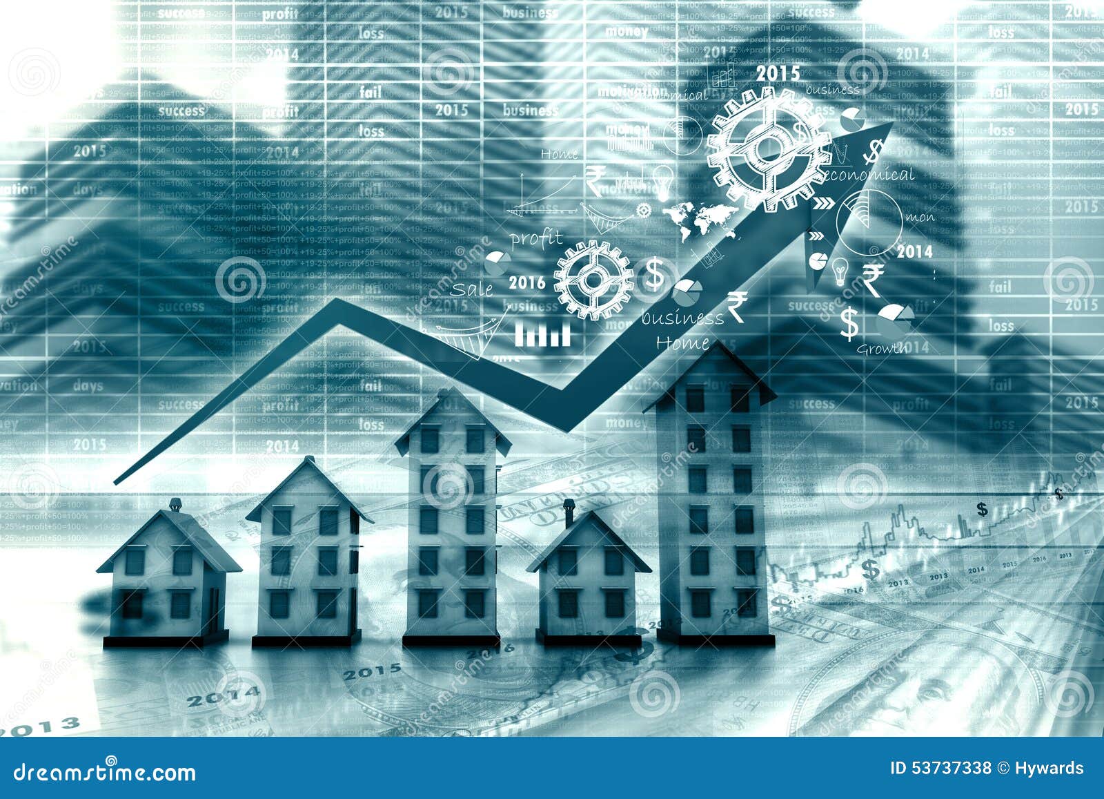 Graph of the Housing Market Stock Illustration - Illustration of ...