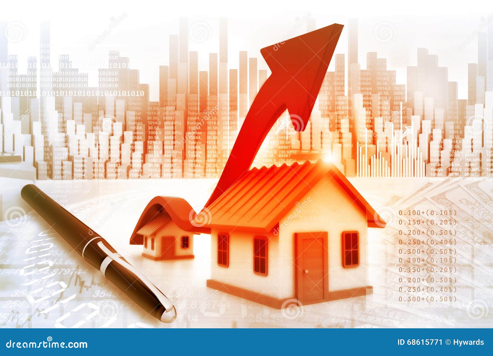 Graph of the Housing Market Stock Illustration - Illustration of ...