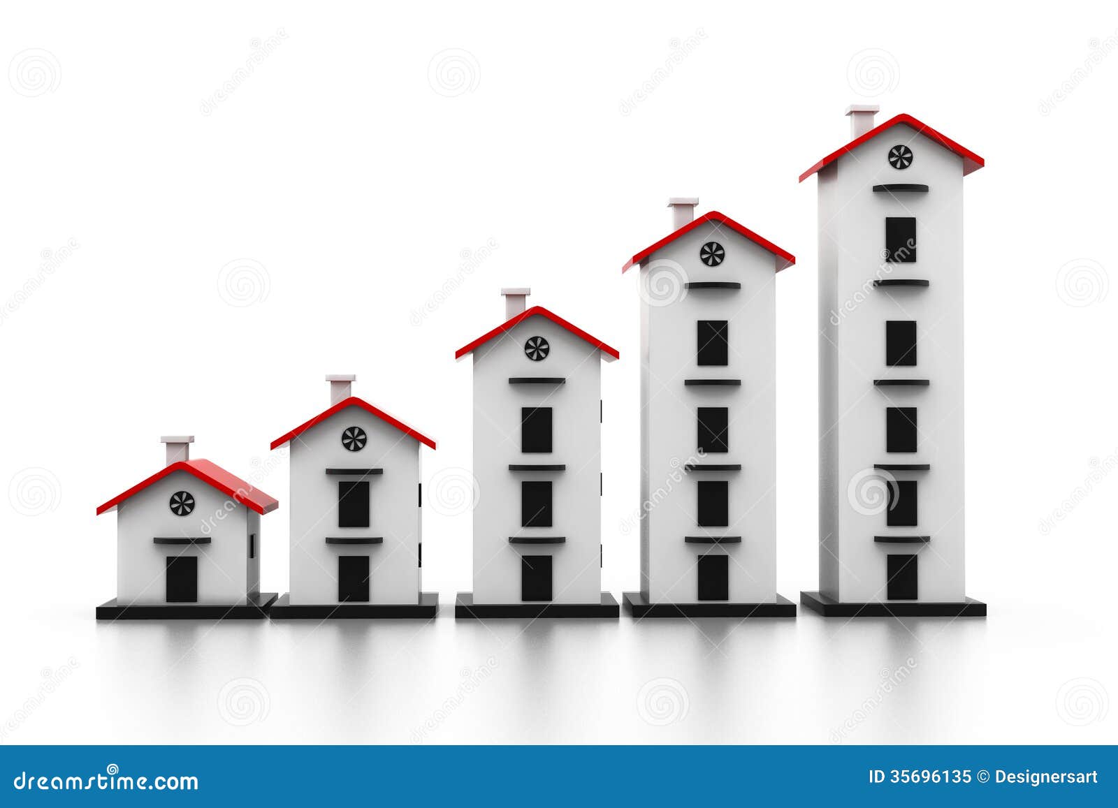 Graph of the Housing Market Stock Illustration - Illustration of home ...