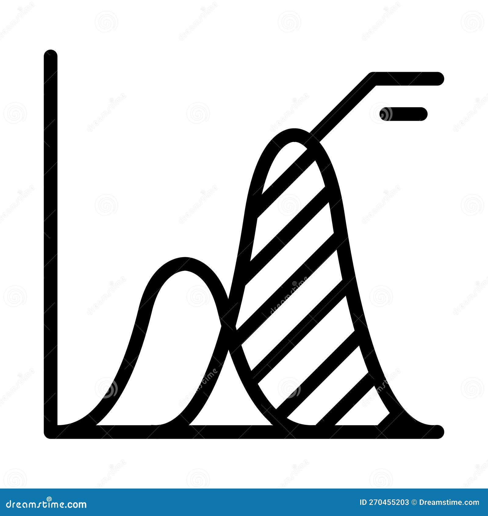Graph line icon stock vector. Illustration of data, plot - 270455203
