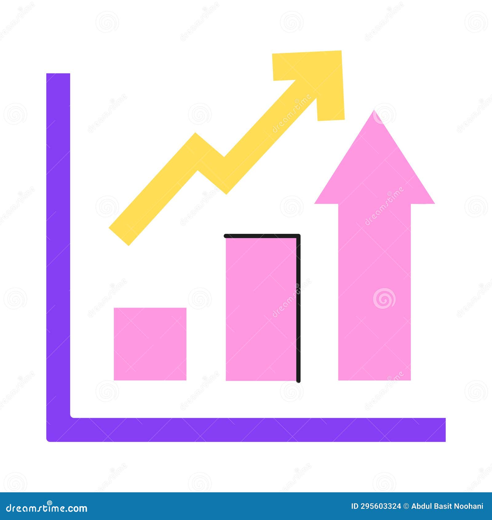 A Graph Icon with an Arrow, Representing Trend, Growth, Increase, Decrease, Change, Data ...