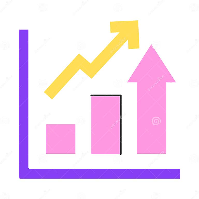 A Graph Icon with an Arrow, Representing Trend, Growth, Increase, Decrease, Change, Data ...