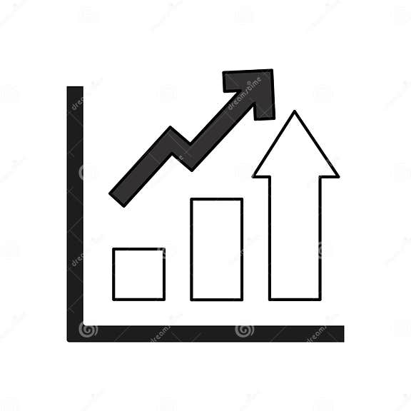 A Graph Icon with an Arrow, Representing Trend, Growth, Increase, Decrease, Change, Data ...