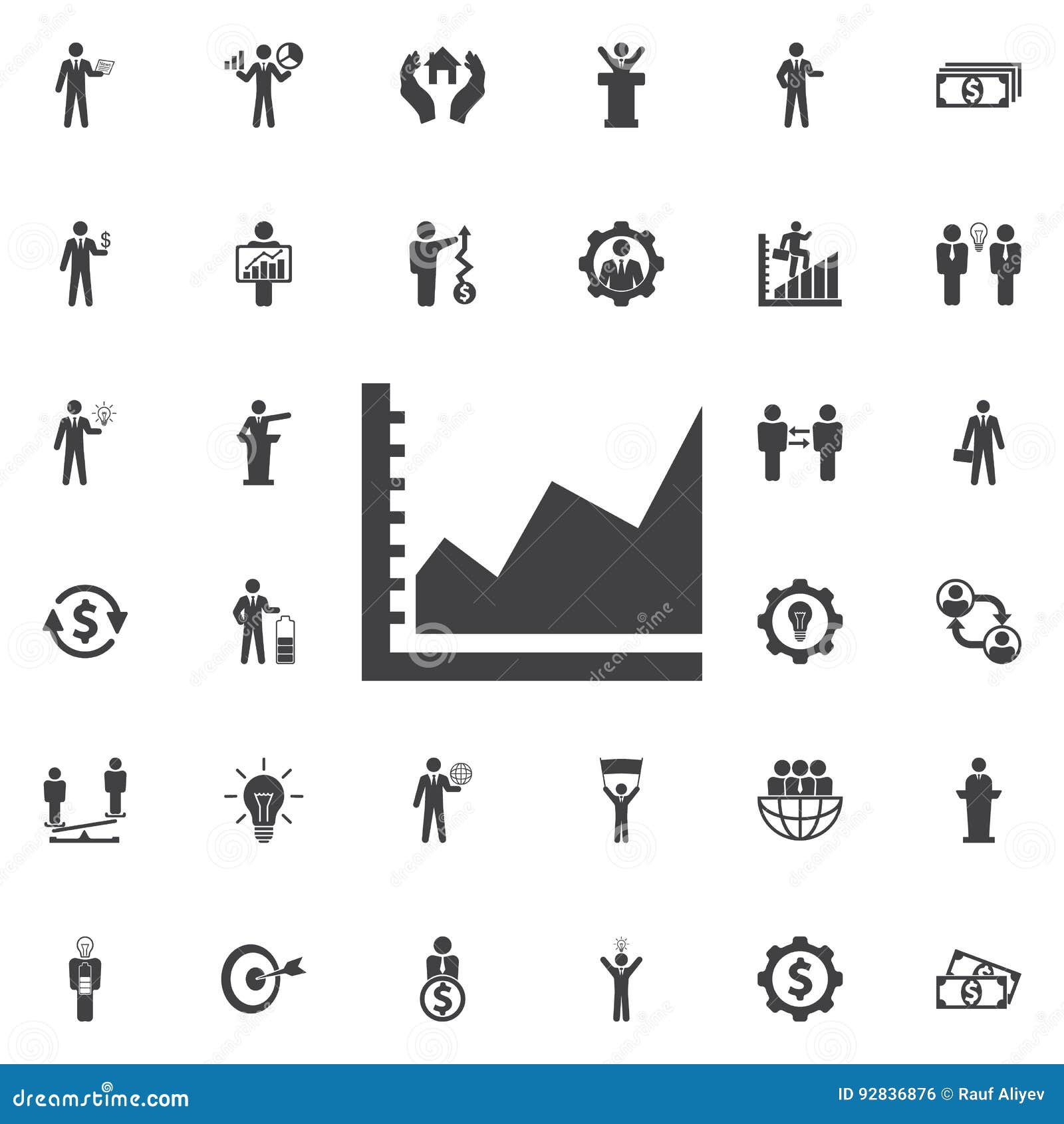 Graph Icon on white stock vector. Illustration of element - 92836876