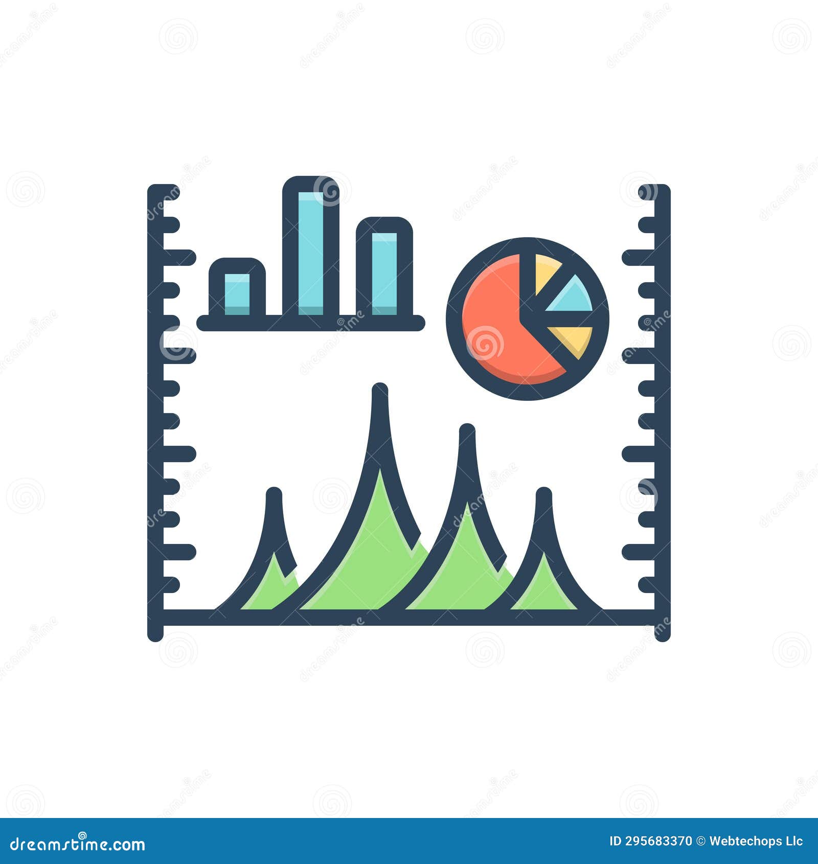 Color Illustration Icon for Graph, Chart and Bar Graph Stock ...