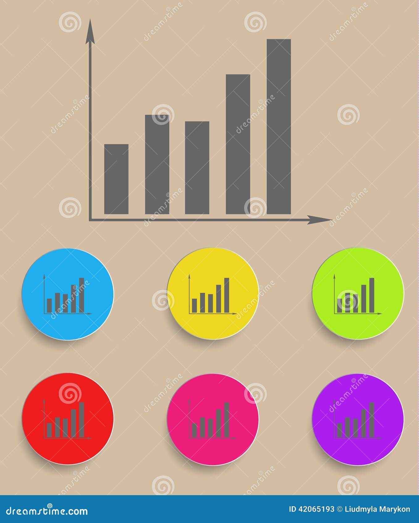 Graph Icon with Color Variations, Vector Stock Vector - Illustration of ...