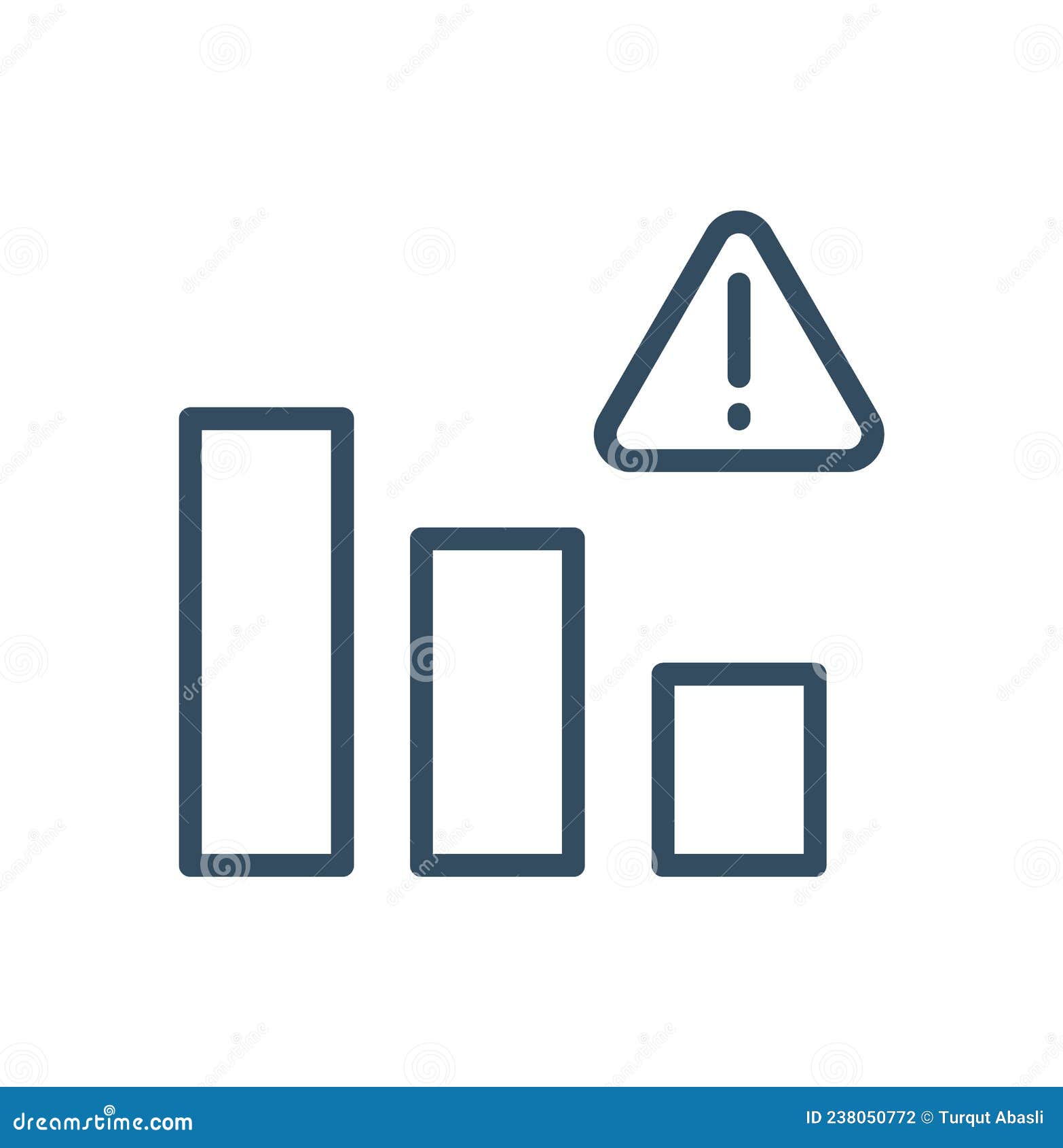 Graph Icon with Exclamation Mark. Graph Icon and Alert, Error, Alarm ...