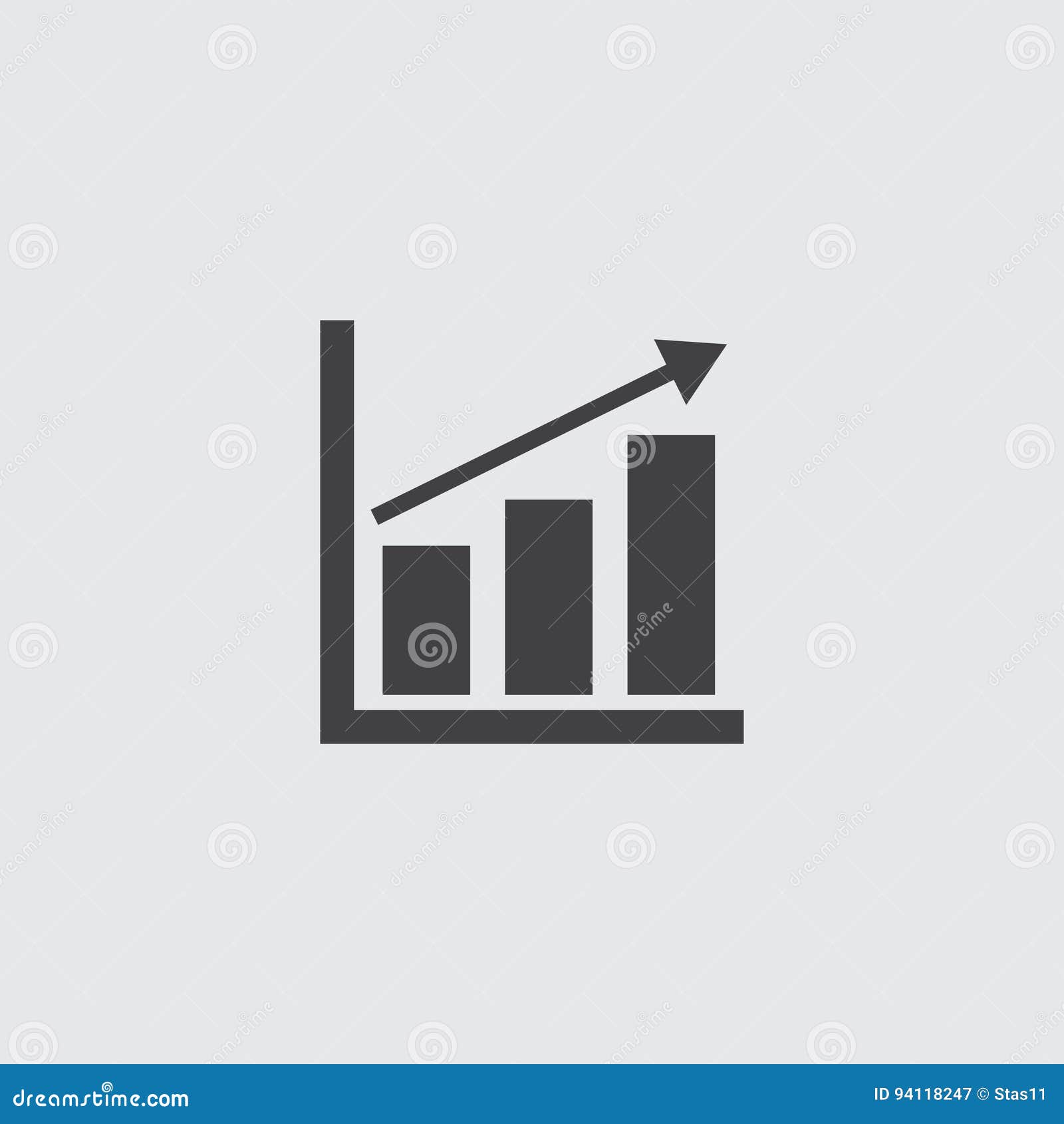 Graph Icon in a Flat Design in Black Color. Vector Illustration Eps10 ...