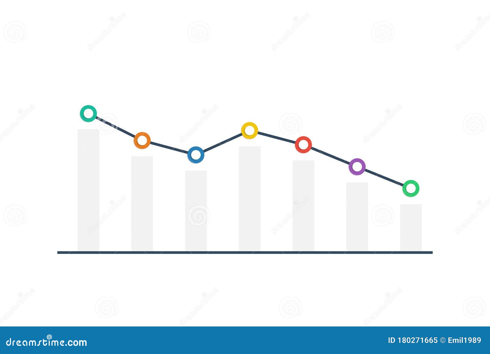 Graph Icon Flat Style. Business Concept Stock Illustration ...