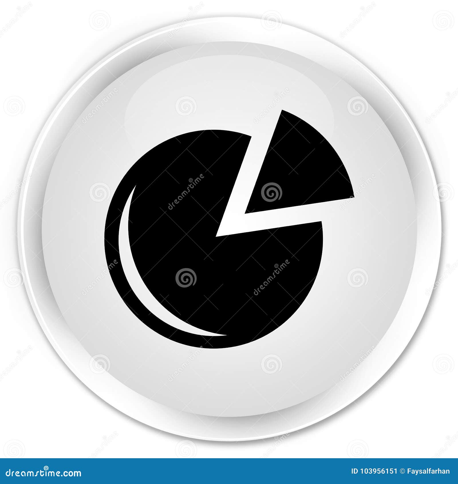 Graph Icon Premium White Round Button Stock Illustration - Illustration ...