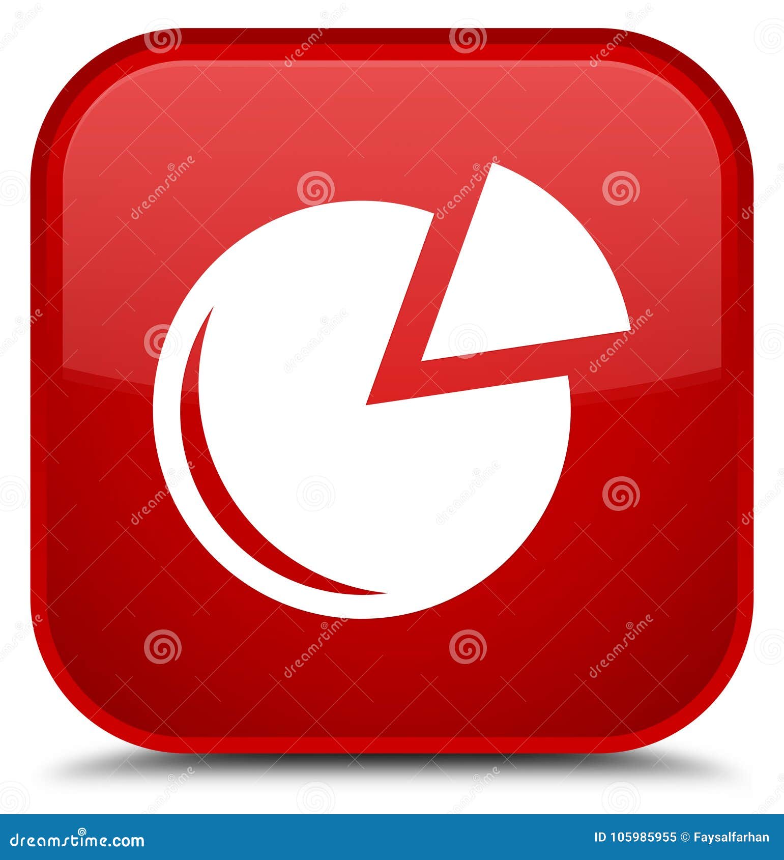 Graph Icon Special Red Square Button Stock Illustration - Illustration ...