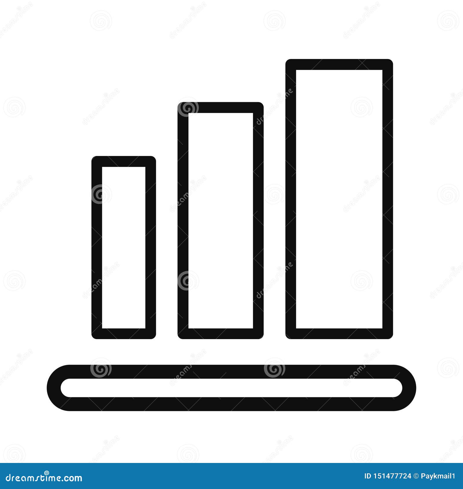 Graph Icon in Linear Style Isolated on White Background. Chart Bar ...