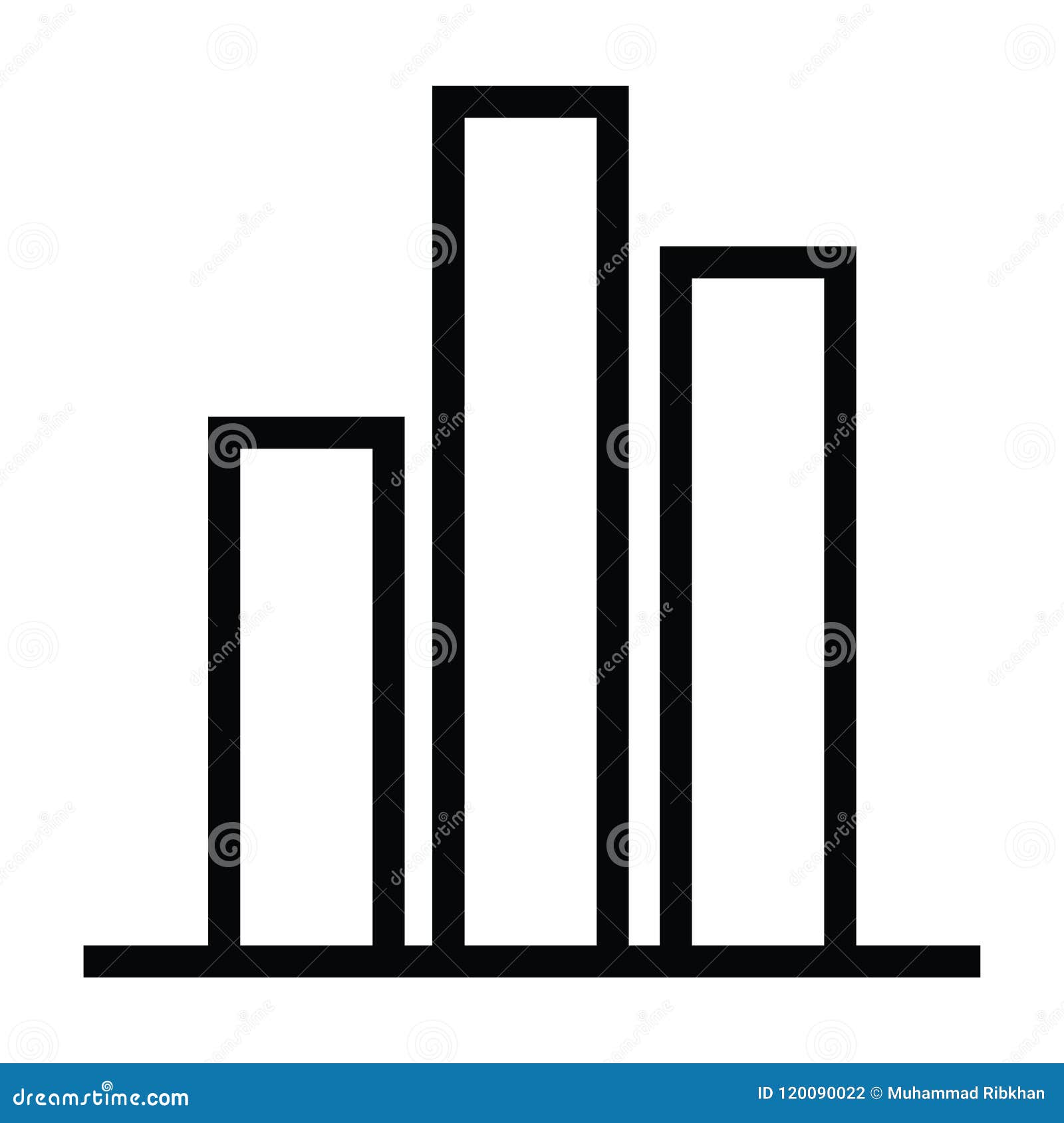 Graph Icon with Outline Style Stock Illustration - Illustration of ...