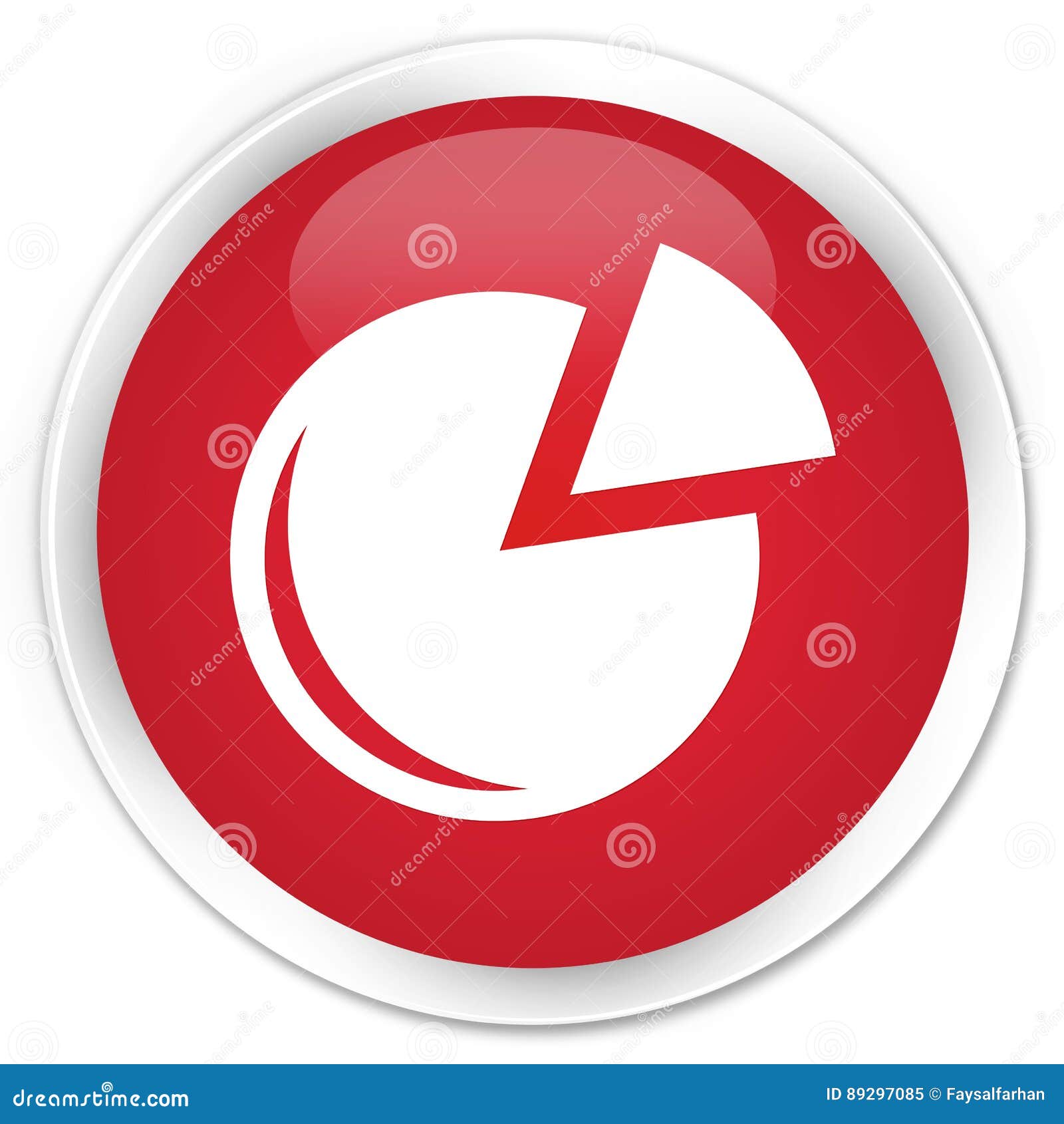 Graph Icon Premium Red Round Button Stock Illustration - Illustration ...