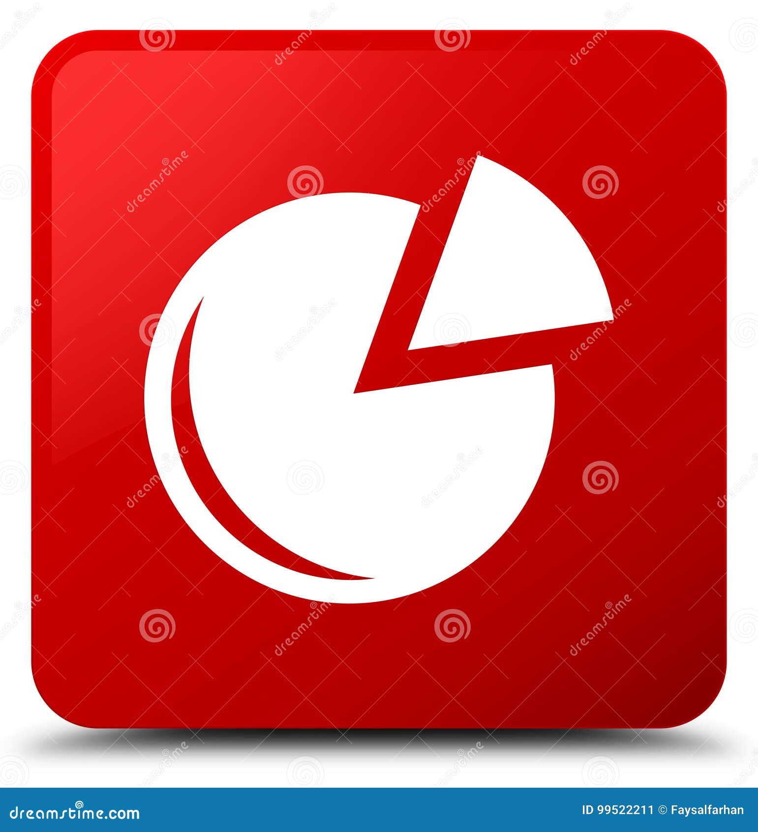 Graph Icon Red Square Button Stock Illustration - Illustration of ...