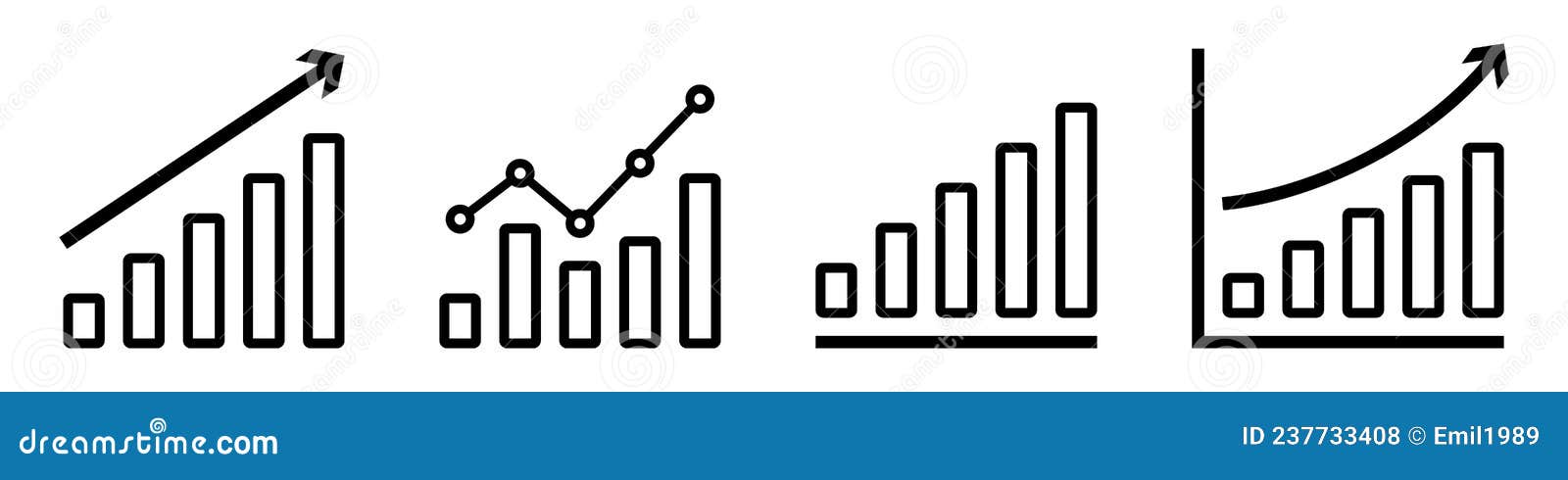 Graph Icon Set Simple Design Stock Vector - Illustration of report ...