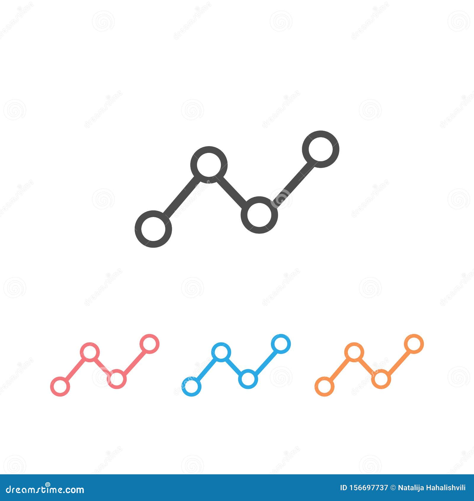 Graph Icon Set Vector on White Illustration Stock Vector - Illustration ...