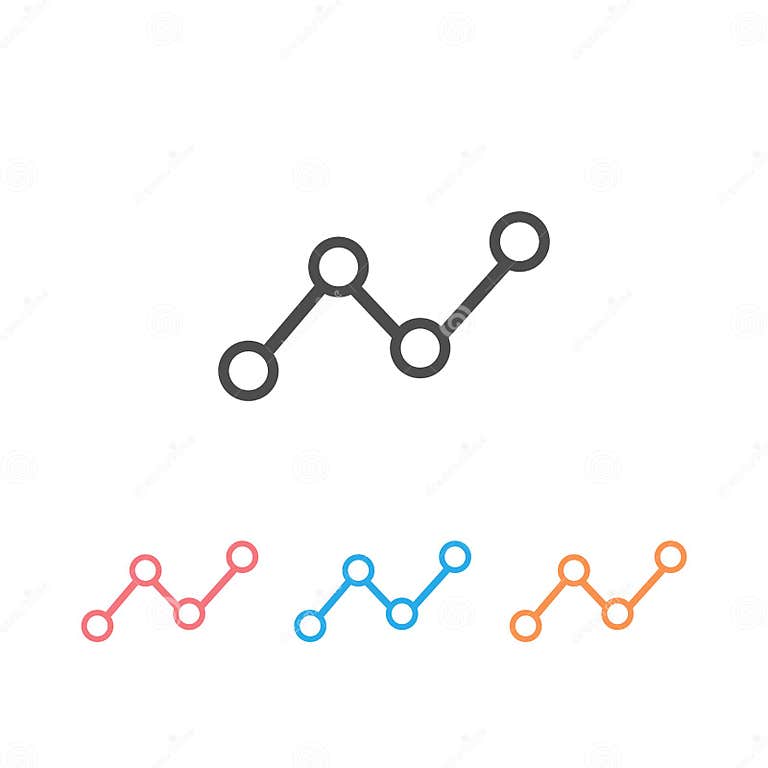 Graph Icon Set Vector on White Illustration Stock Vector - Illustration ...