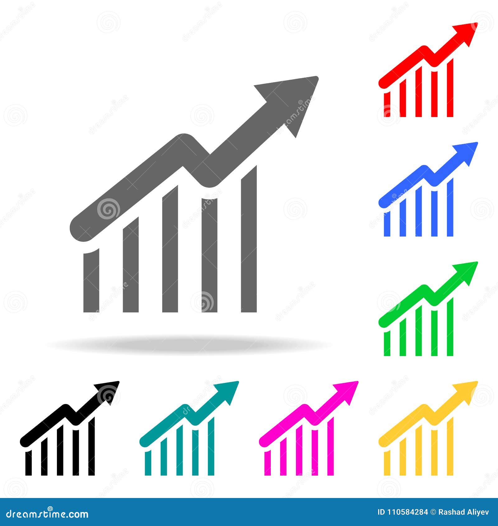 Graph Icon in Trendy Flat Style Isolated. Elements in Multi Colored ...