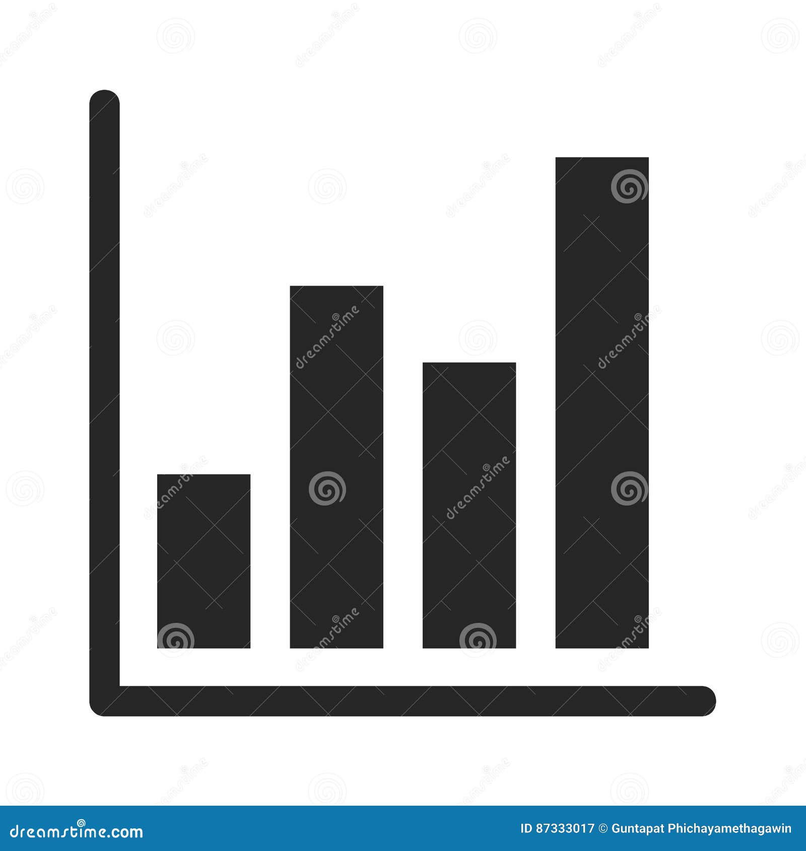 Graph Icon in Trendy Flat Style Isolated on White Background Stock ...