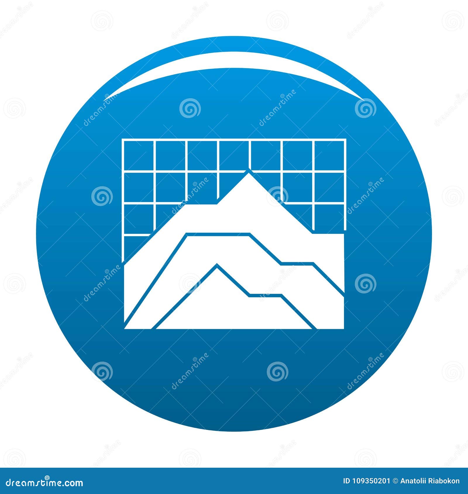 Graph icon blue vector stock vector. Illustration of data - 109350201