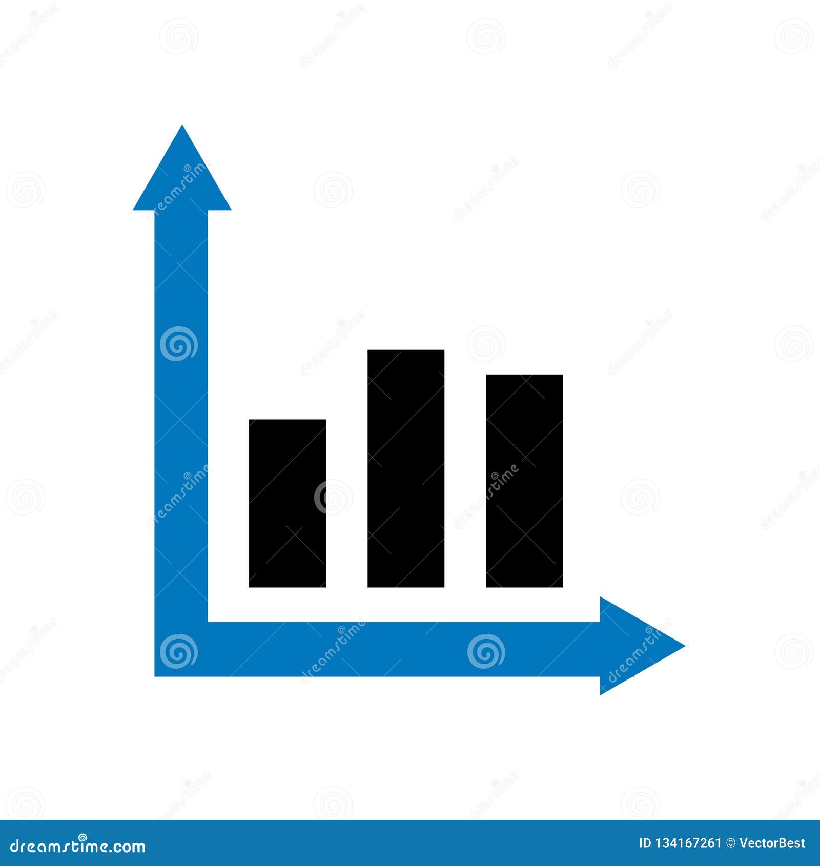 Graph Icon Vector Sign and Symbol Isolated on White Background, Graph ...