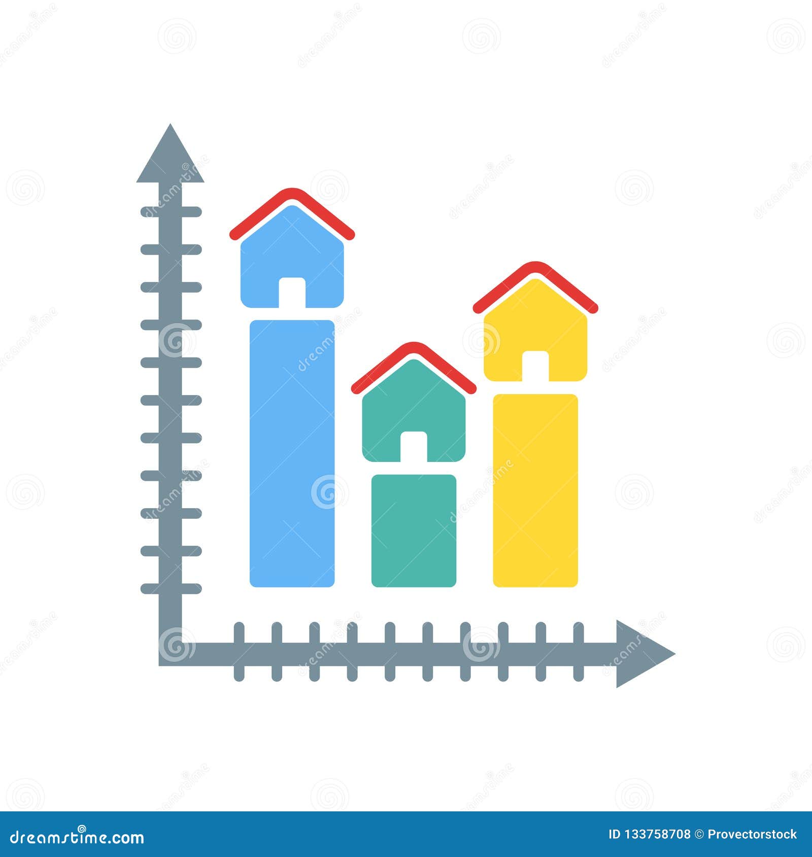 Graph Icon Vector Sign and Symbol Isolated on White Background Stock ...