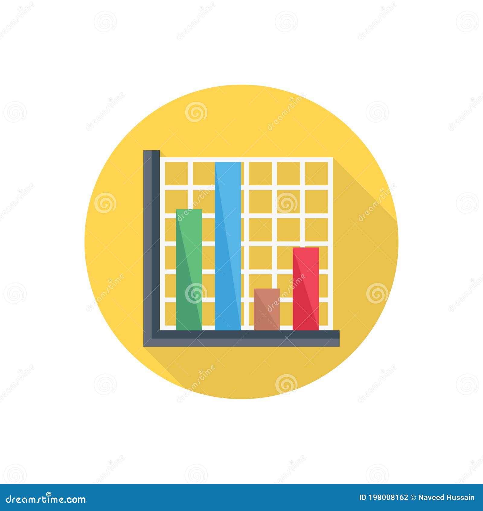 Graph Vector Flat Colour Icon Stock Vector - Illustration of data ...