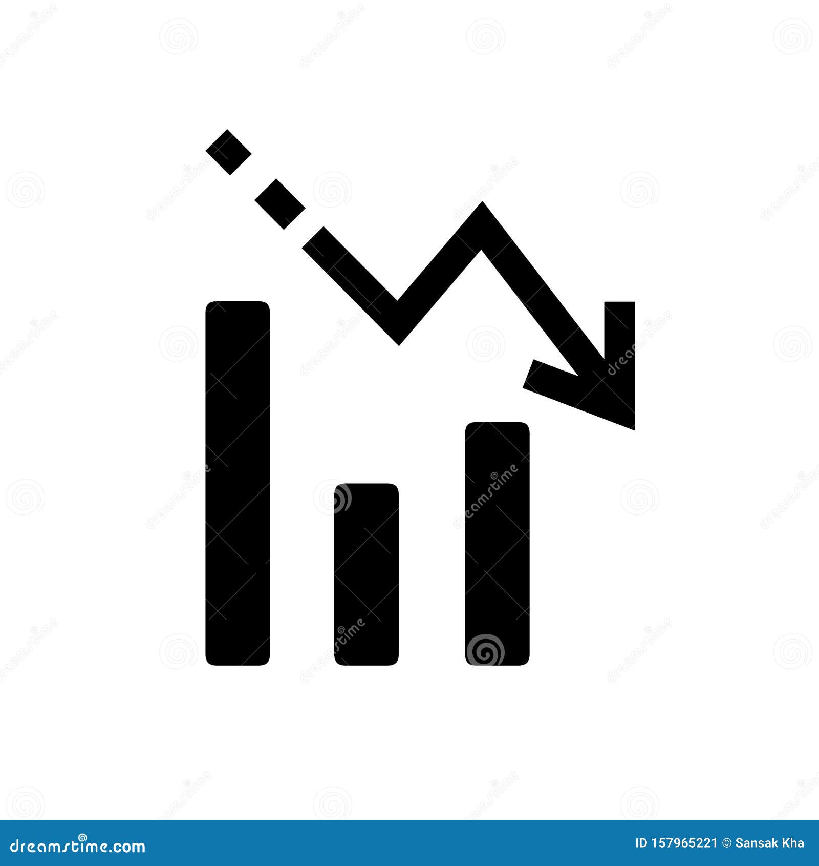 Vector Declining Graph Icon Stock Illustration - Illustration of ...