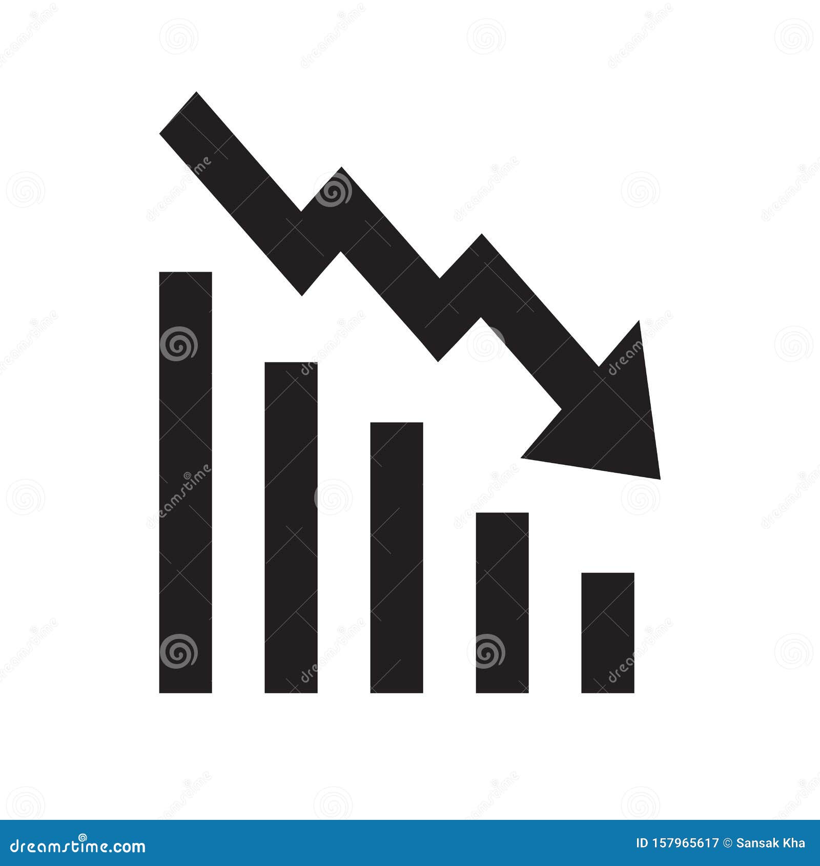 Vector Declining Graph Icon Stock Illustration - Illustration of ...