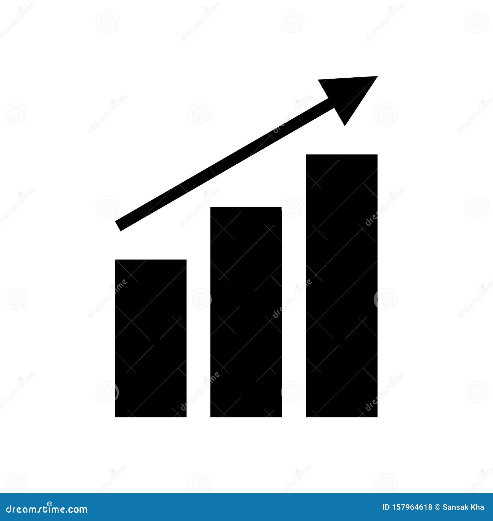 Vector growing graph icon stock illustration. Illustration of mobile ...