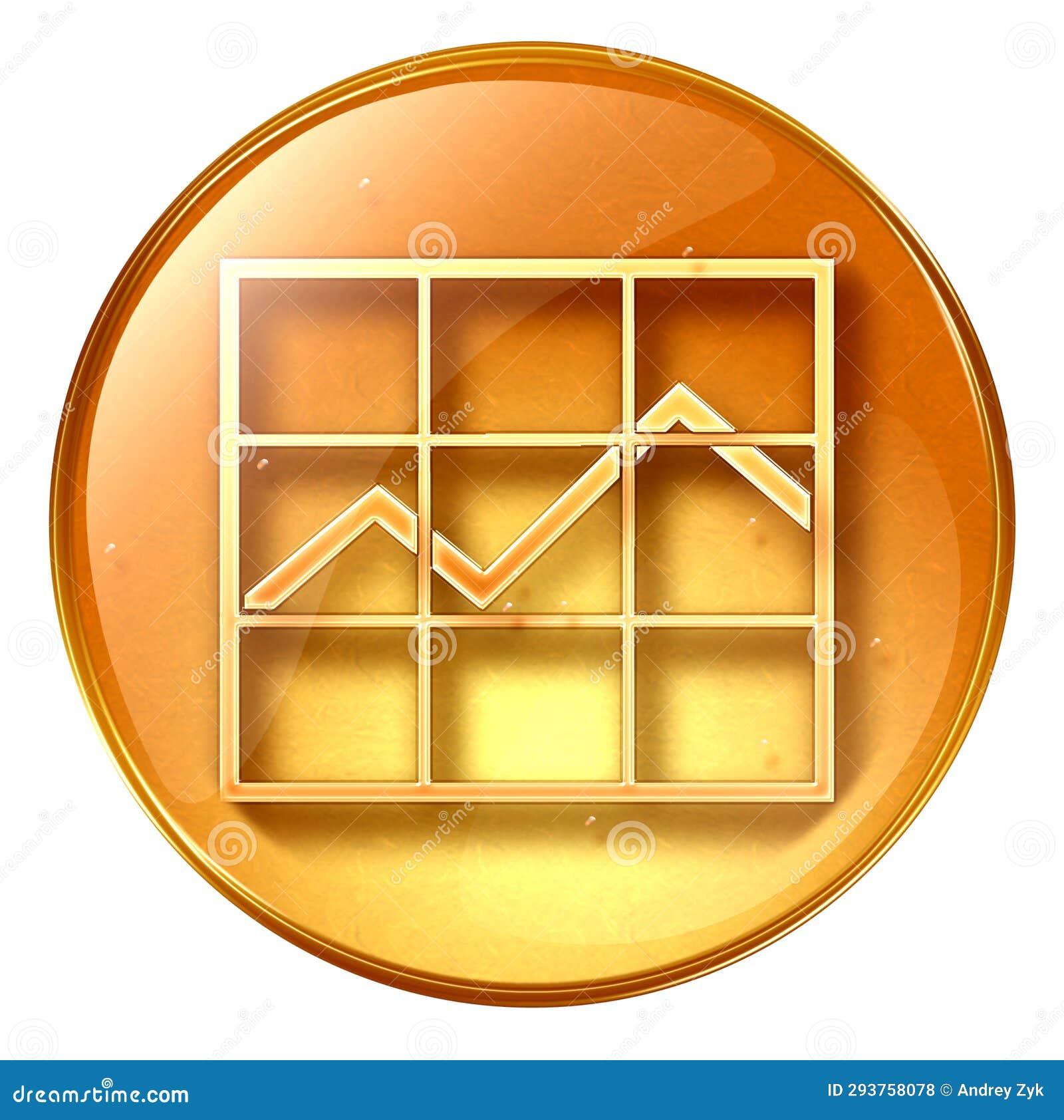 Graph icon yellow stock illustration. Illustration of button - 293758078