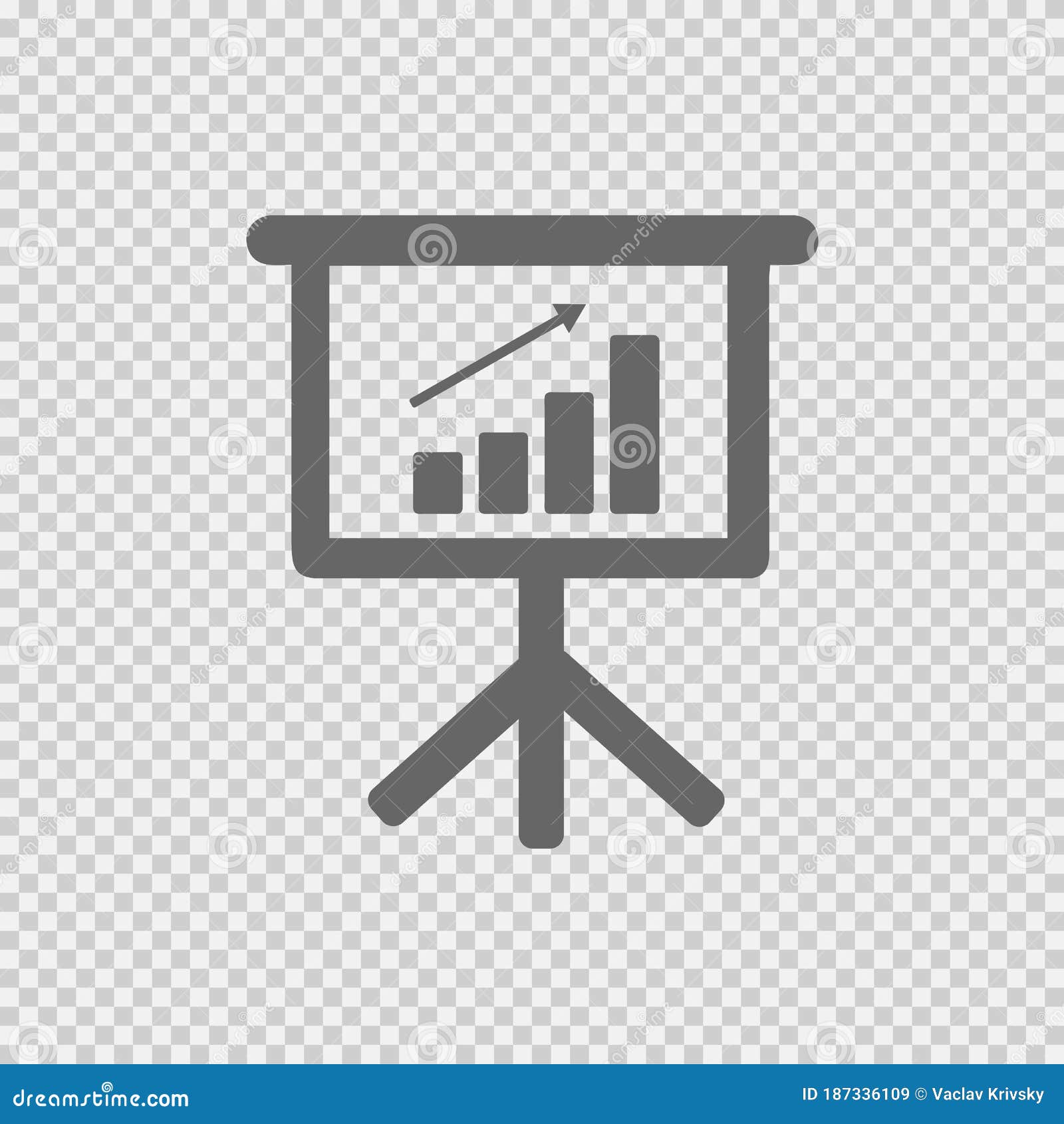 Graph Increase on Board. Chart Up Simple Isolated Illustration Stock ...