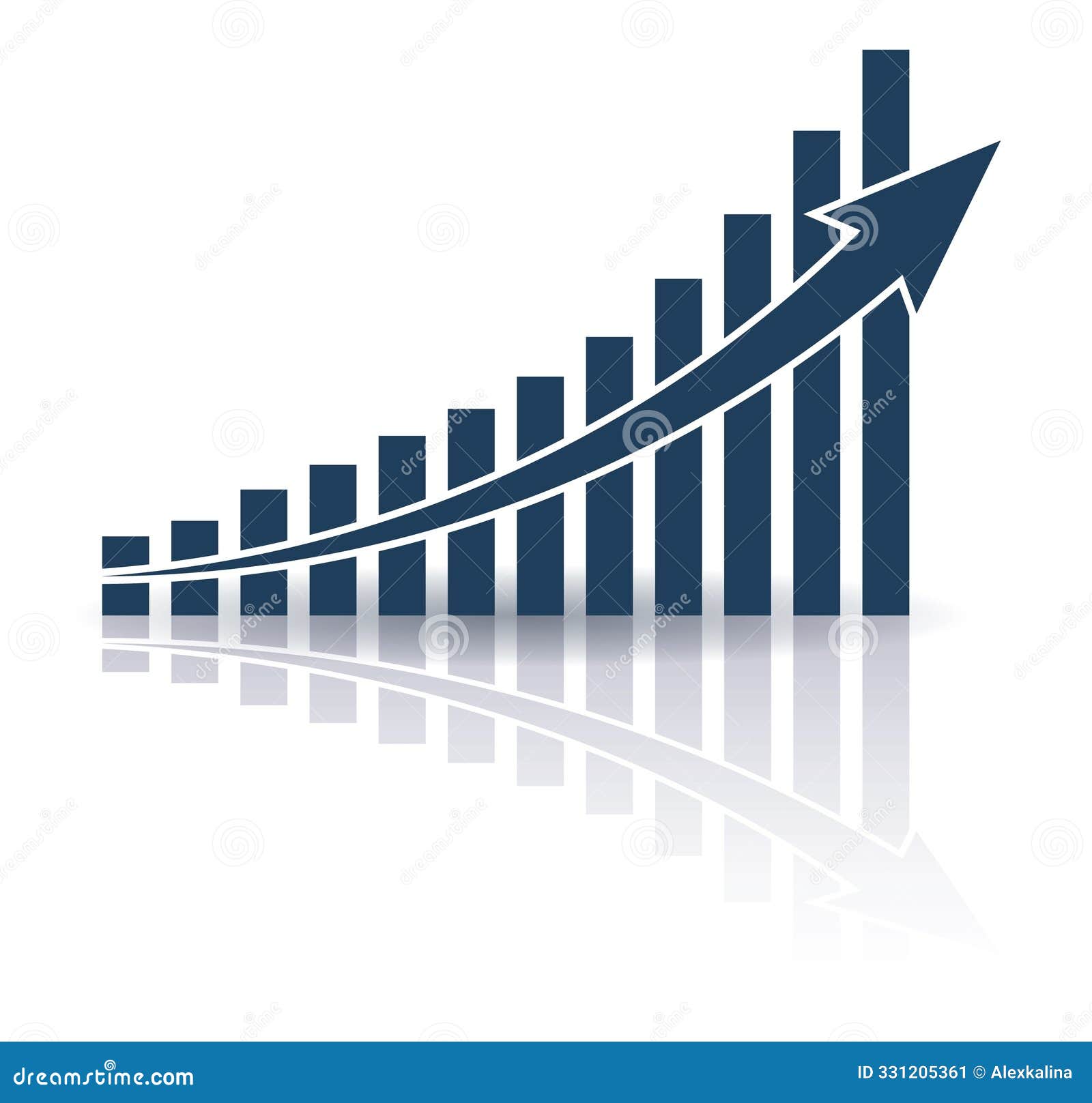 Graph with Increase and Growth Report. Diagram with Rise and Gain ...