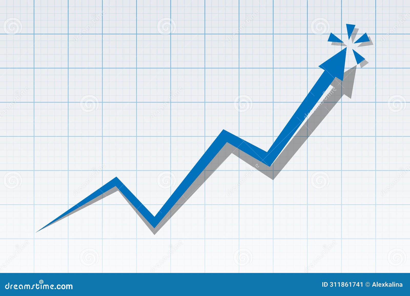 Graph with Increase Report. Arrow Diagram with Rise and Gain Progress ...