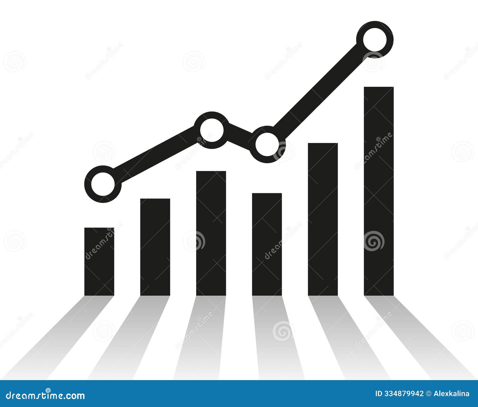 A Graph with an Increase Report. Diagram with Progress of Rise and ...