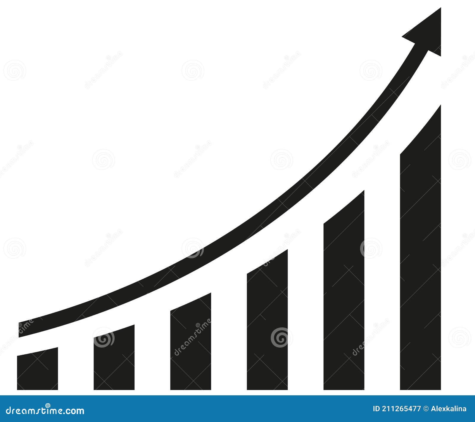 Graph with Increase Report. Diagram with Rise and Gain Progress Stock ...