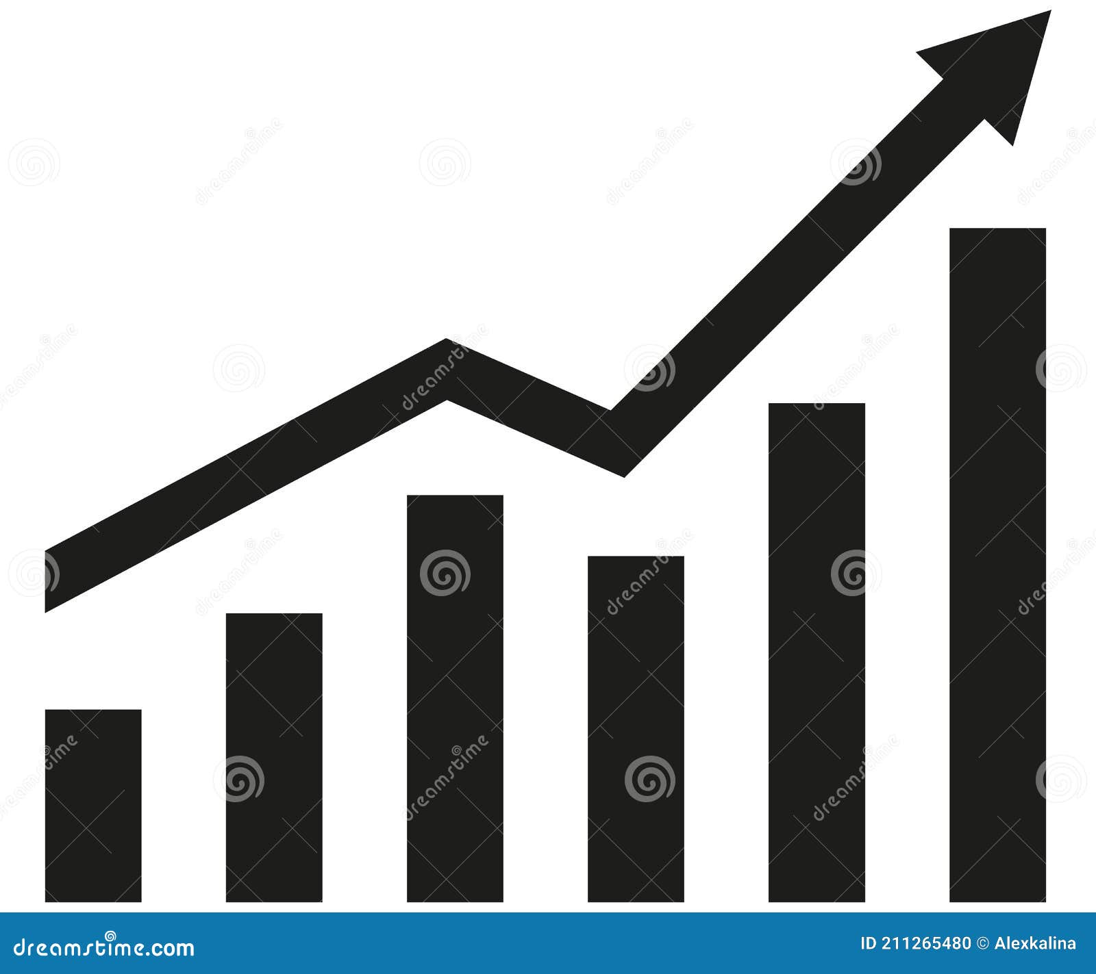 Graph with Increase Report. Diagram with Rise and Gain Progress Stock ...