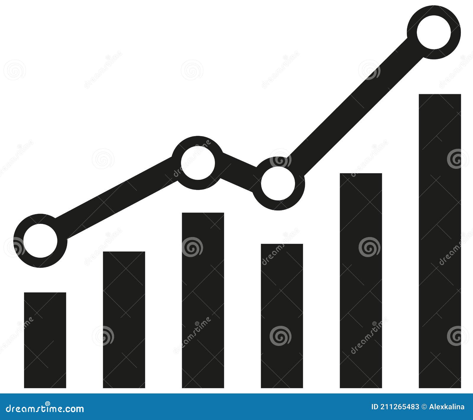 Graph with Increase Report. Diagram with Rise and Gain Progress Stock ...