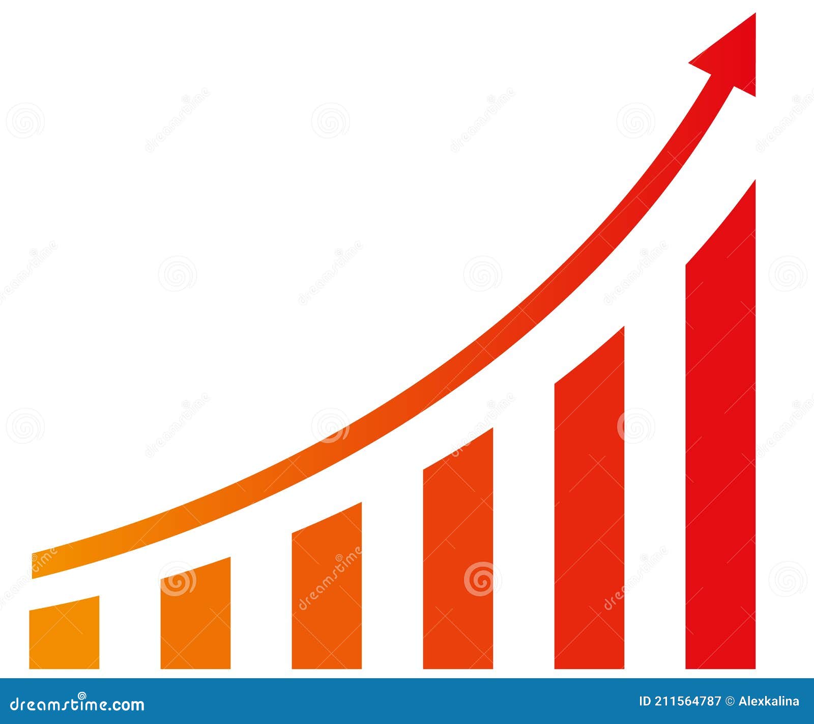Graph with Increase Report. Diagram with Rise and Gain Progress Stock ...