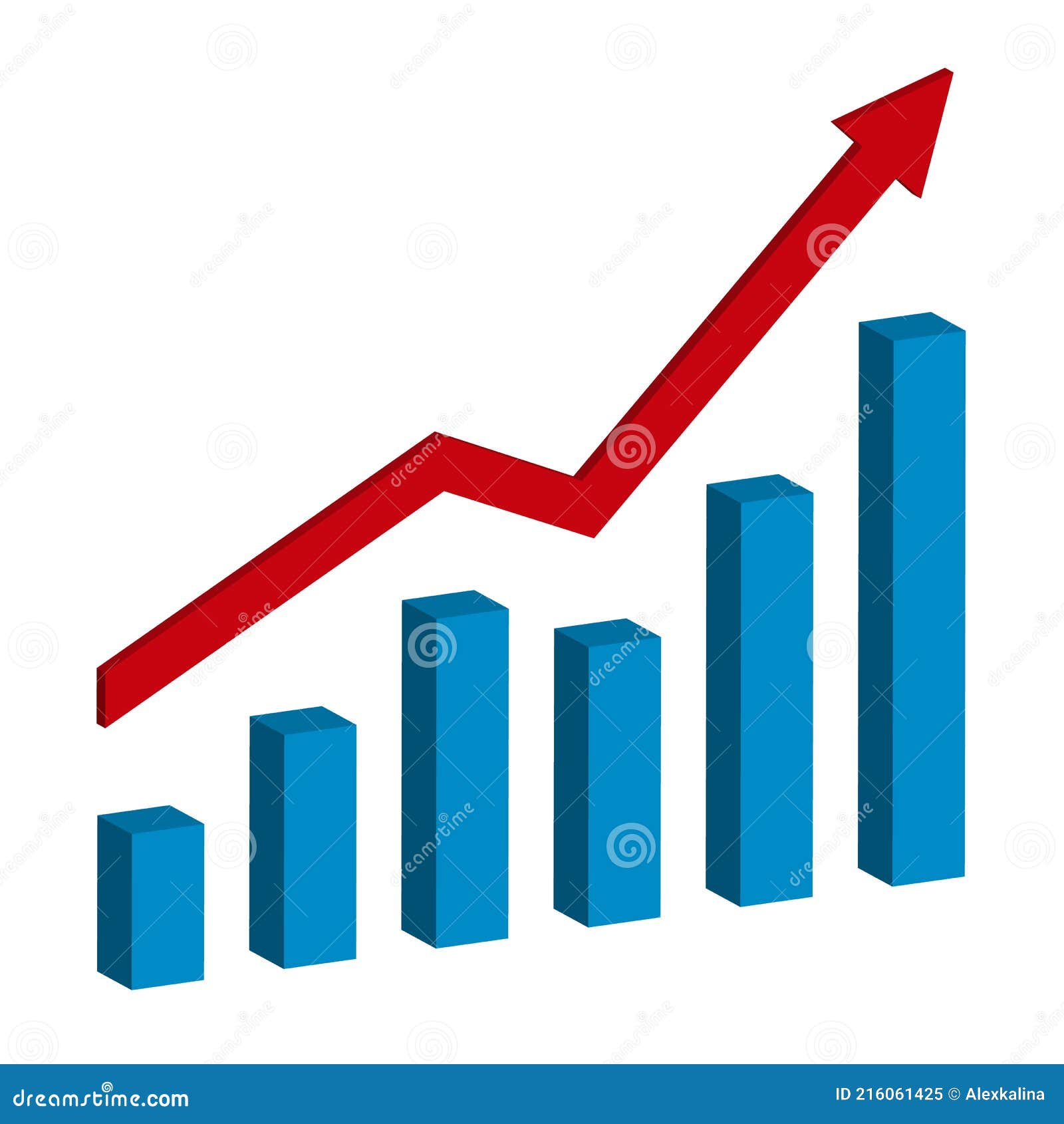 Graph with Increase Report. Diagram with Rise and Gain Progress Stock ...