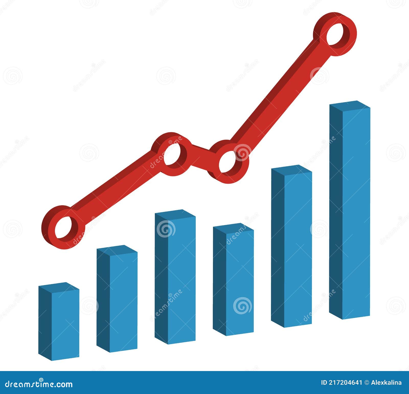 Graph with Increase Report. Diagram with Rise and Gain Progress Stock ...