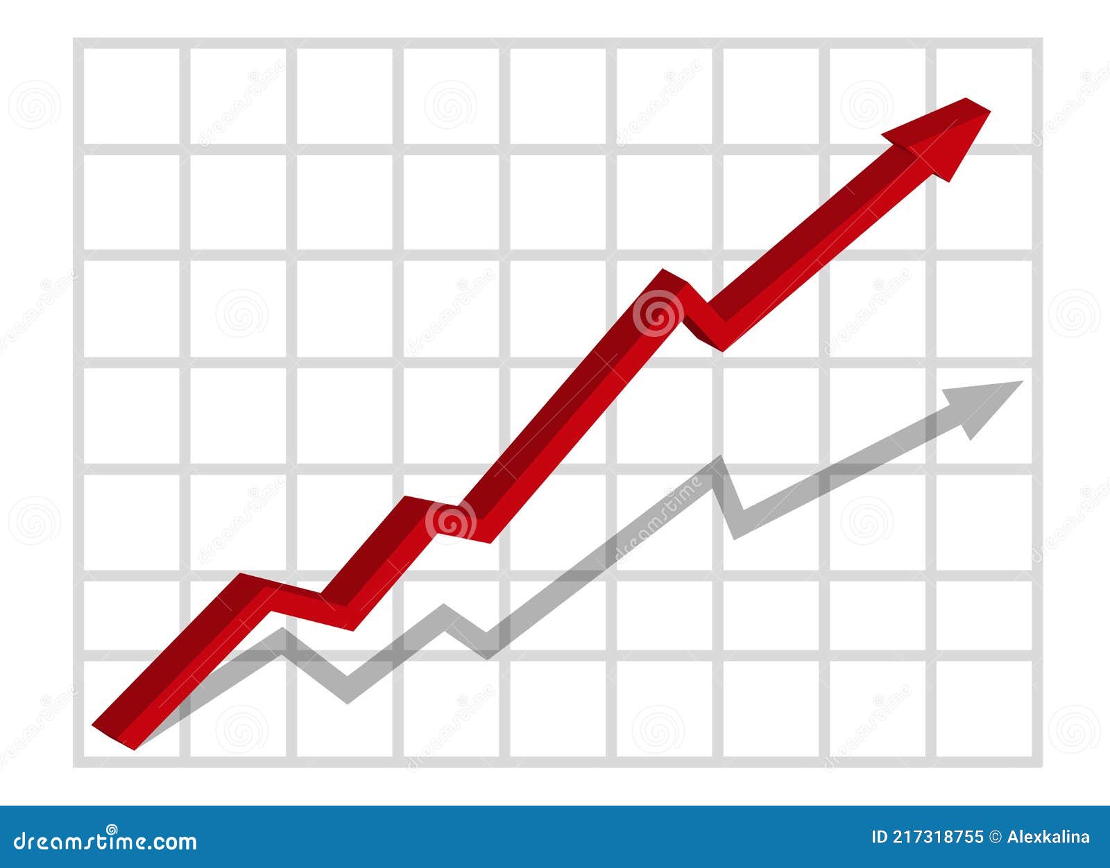 Graph with Increase Report. Diagram with Rise and Gain Progress Stock ...