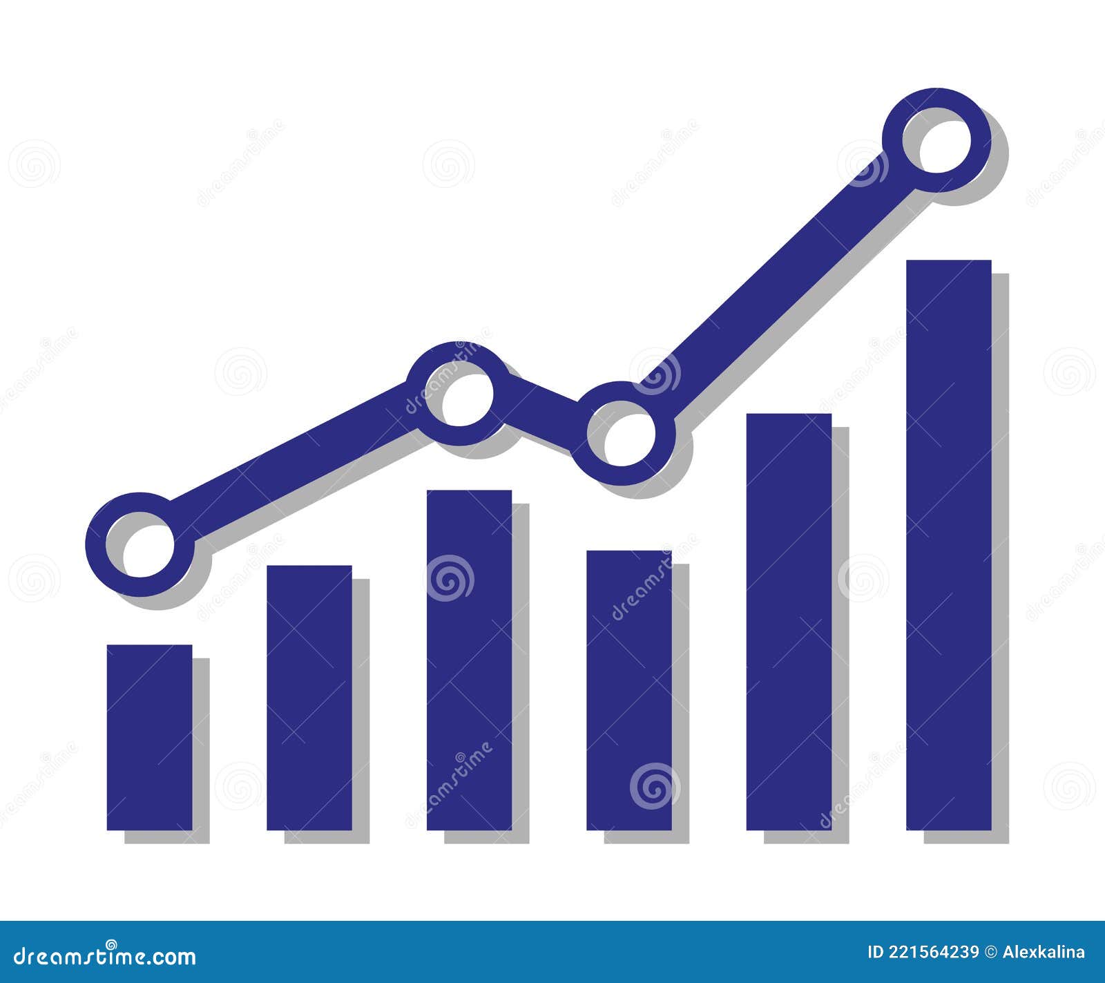Graph with Increase Report. Diagram with Rise and Gain Progress Stock ...
